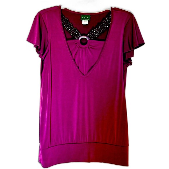 JKLA California | Tops | Y2k Jkla California Womens Beaded Vneck Top ...